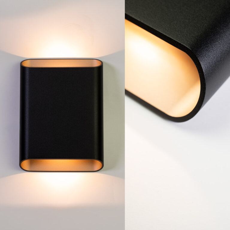 Wandlamp Diaz L zwart/champagne | Straluma